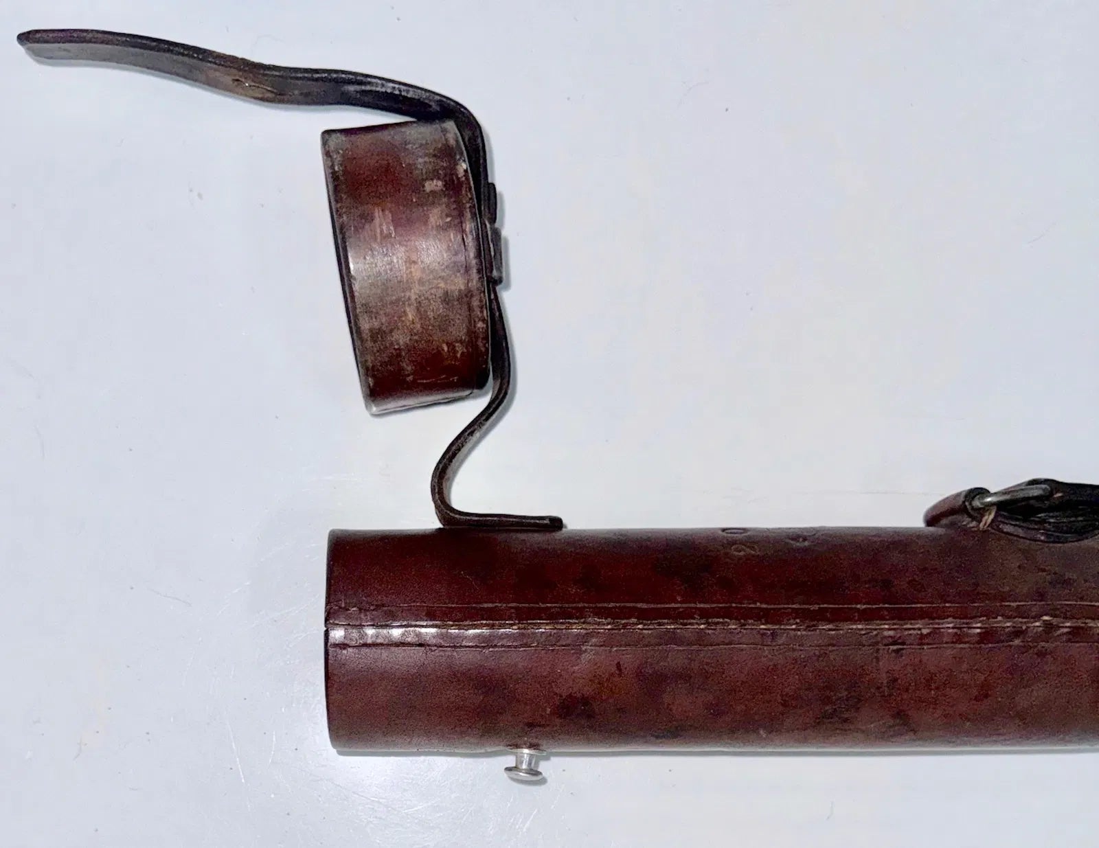 Rare Antique Swiss / German WW1/2 Leather Machine Gun Barrel Carrier | Worthington Galleries