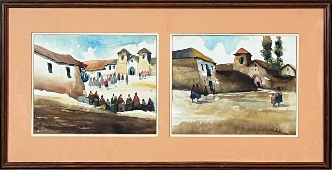 Pair of Martha Slaymaker Landscape Watercolor Paintings | Worthington ...