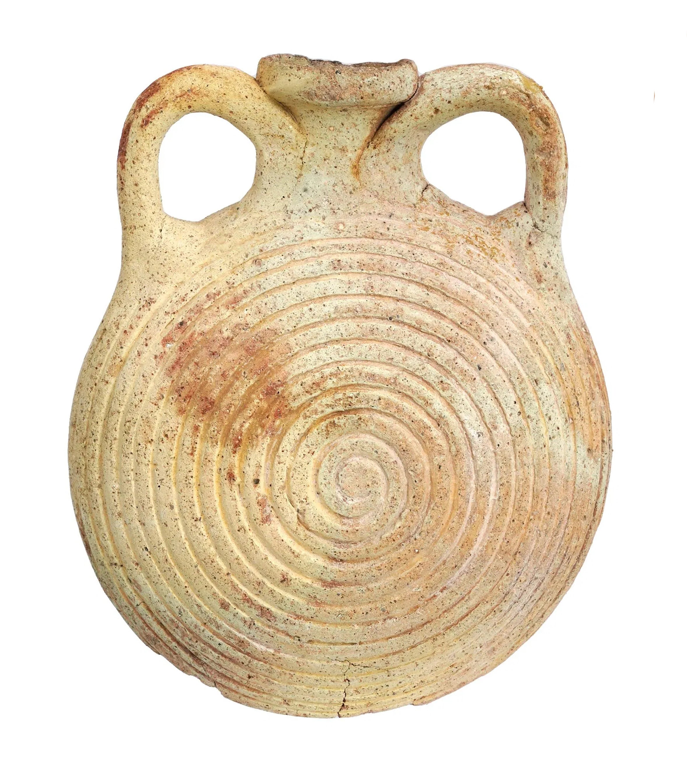 Ancient Roman Terracota Pilgrim Flask, c. 100 AD | Worthington Galleries