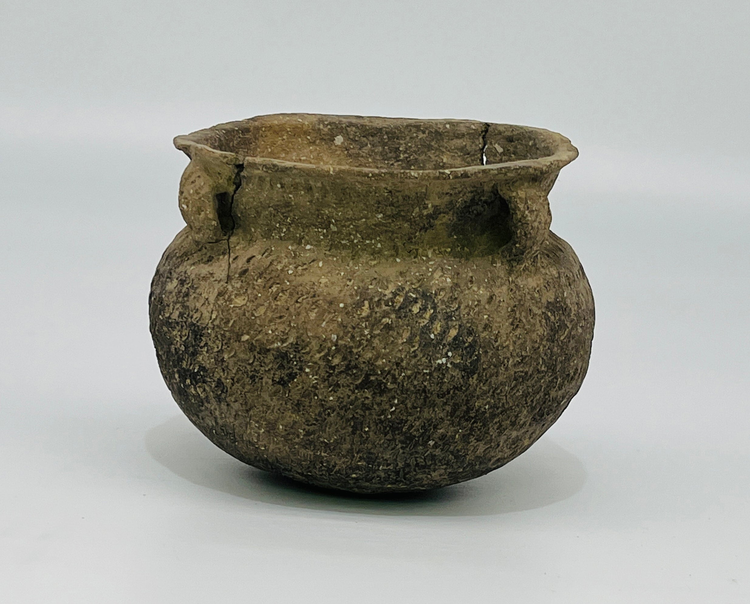 Prehistoric Native American Mississippian Pottery Strap Handled Bowl ...