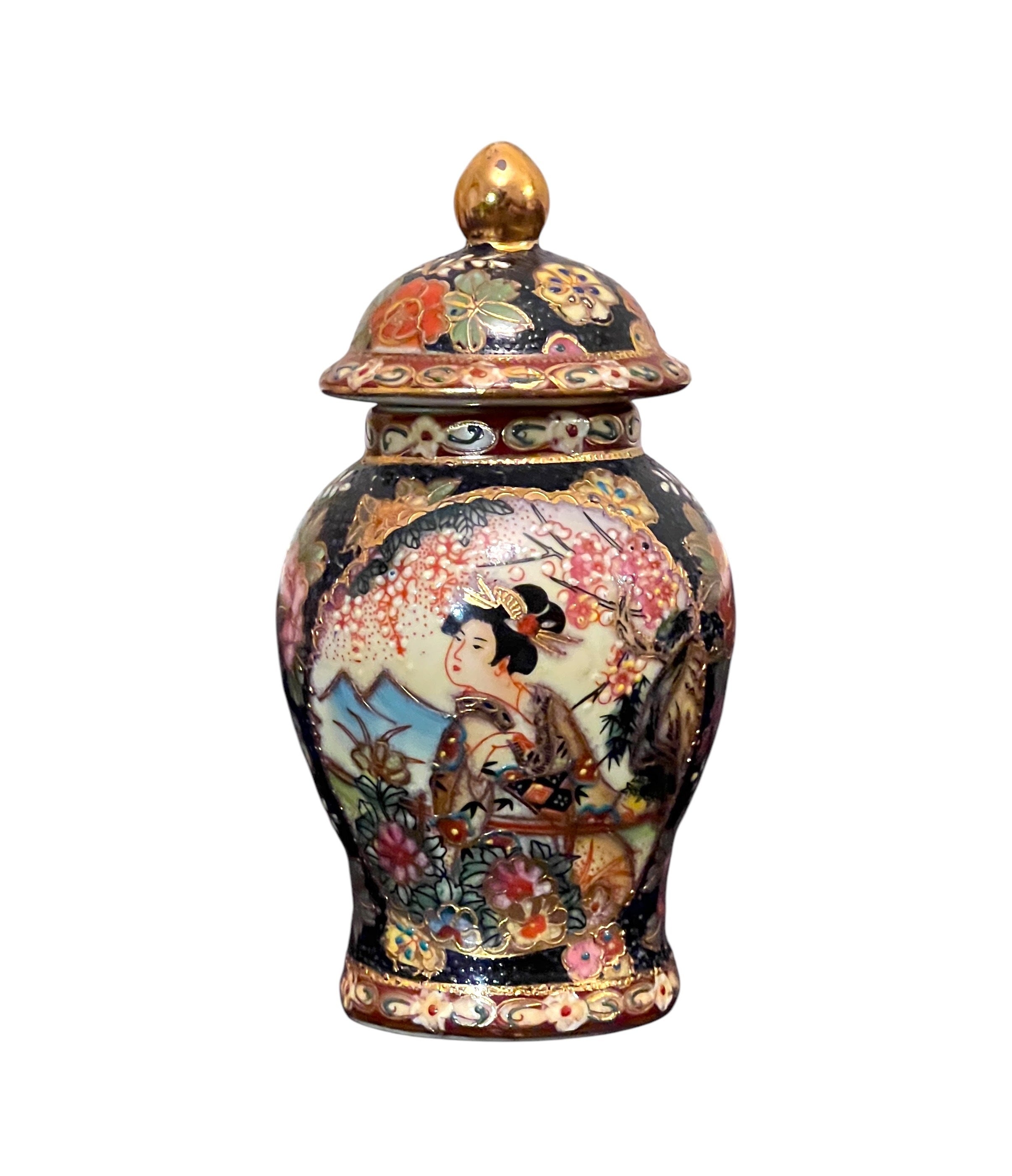 Vintage Japanese Satsuma Geisha Ginger Jar | Worthington Galleries